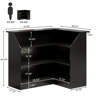 Ebern Designs L-Shaped Bar Cabinet, 4-Tier Home Bar Table with Stemware ...