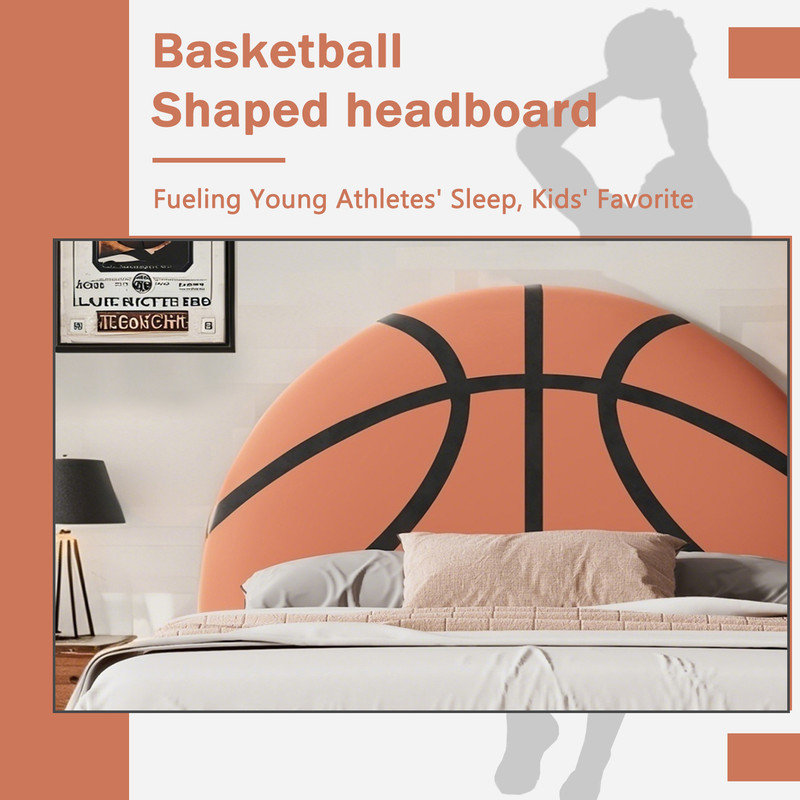 Trinx Basketball-themed Upholstered Twin beds for a cool bedroom. | Wayfair