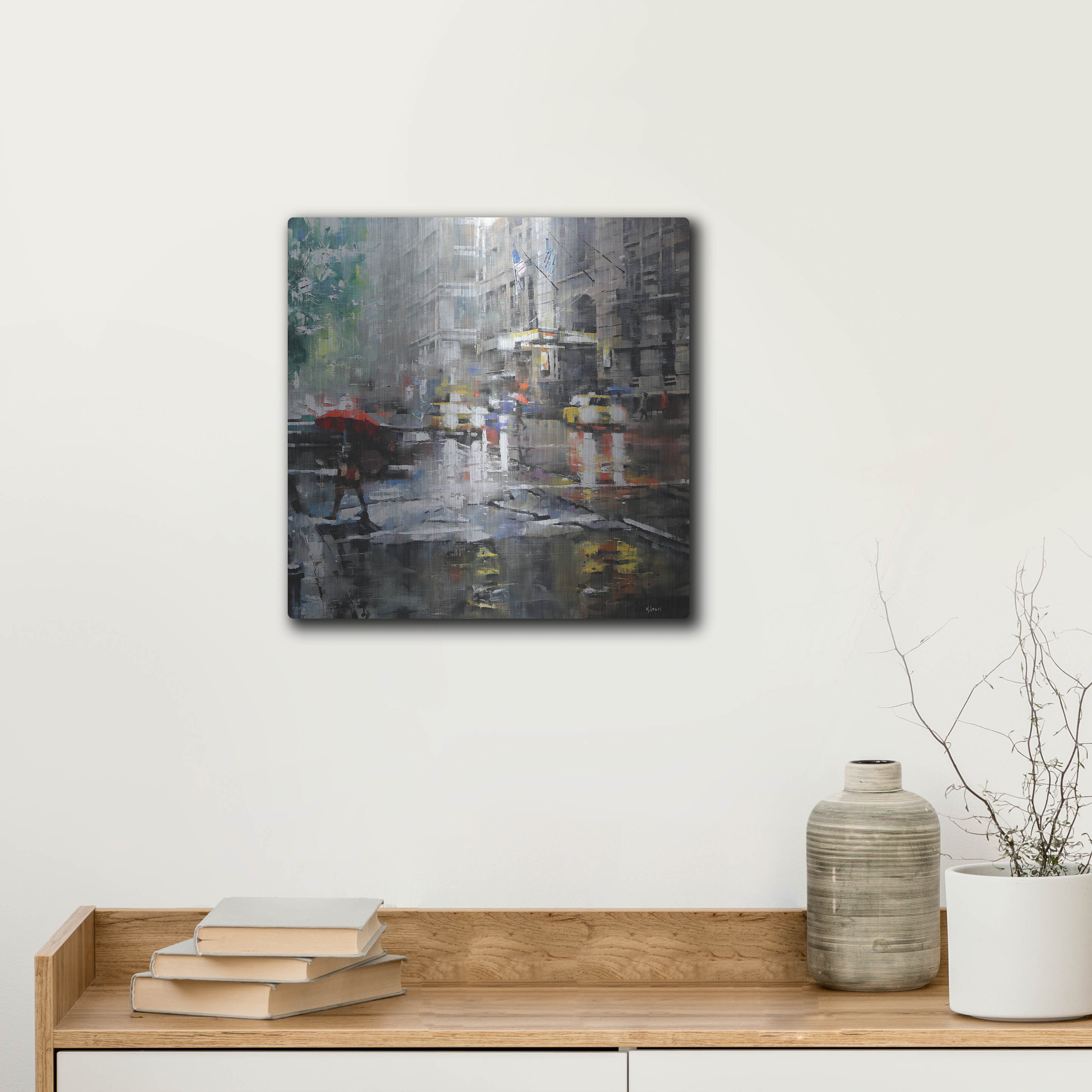 Red Barrel Studio® " Manhattan Red Umbrella " by Mark Lague | Wayfair