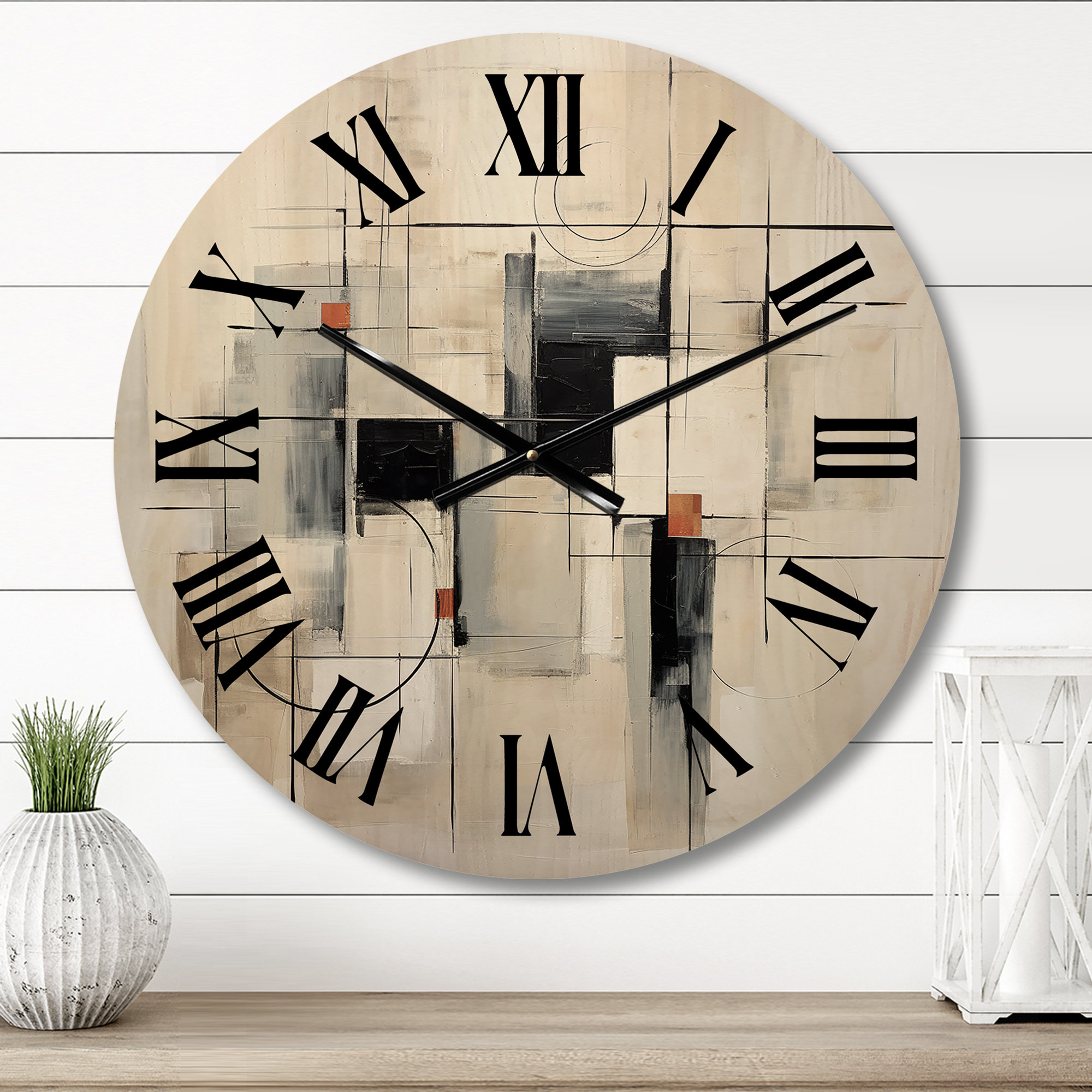 East Urban Home Beige Minimalist Patchwork IV - Abstract Collages ...