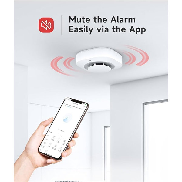 MODERN WALLS LLC Smart Smoke Detector Fire Alarm With Replaceable ...