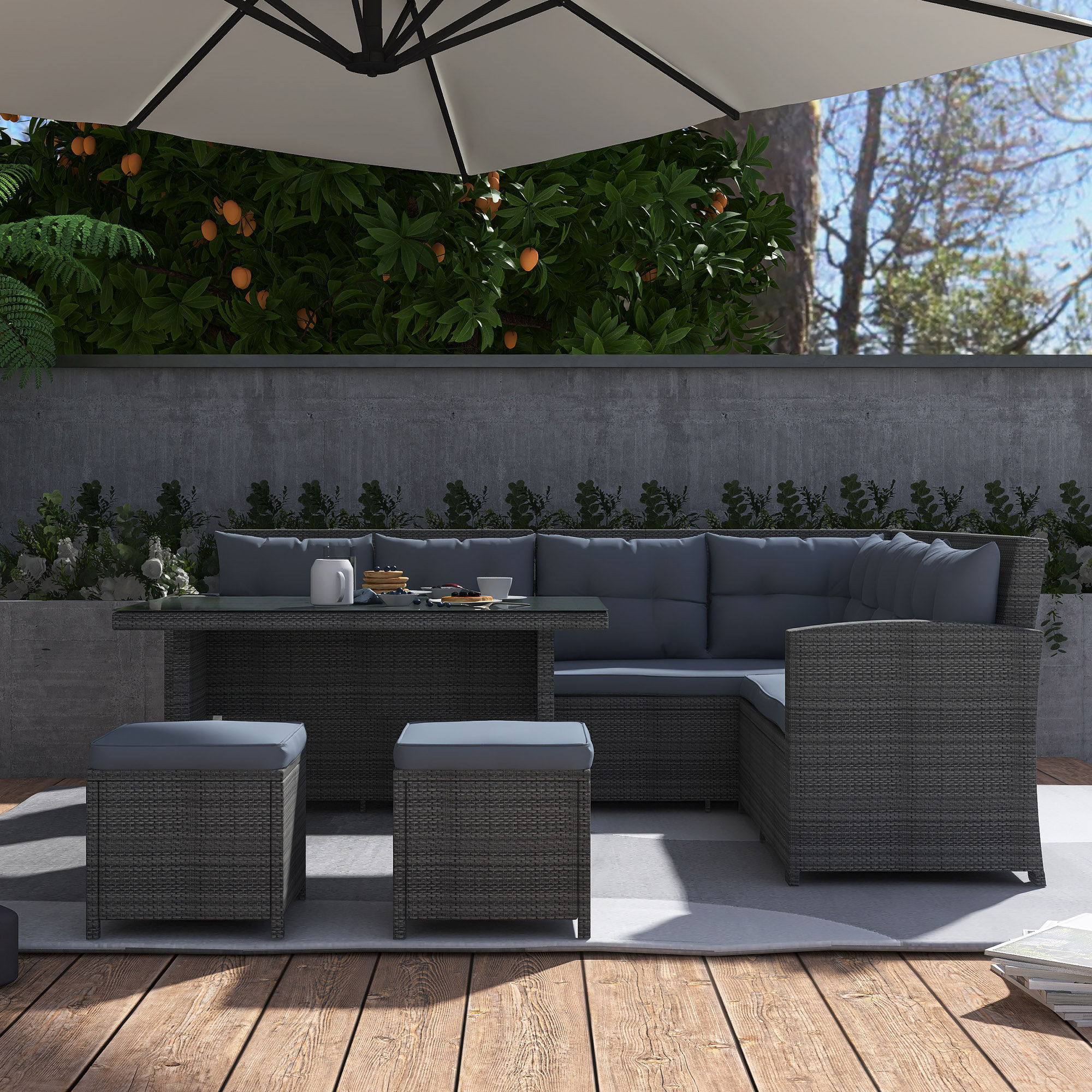 Latitude Run® Rhobelle 8 - Person Outdoor Seating Group with Cushions ...