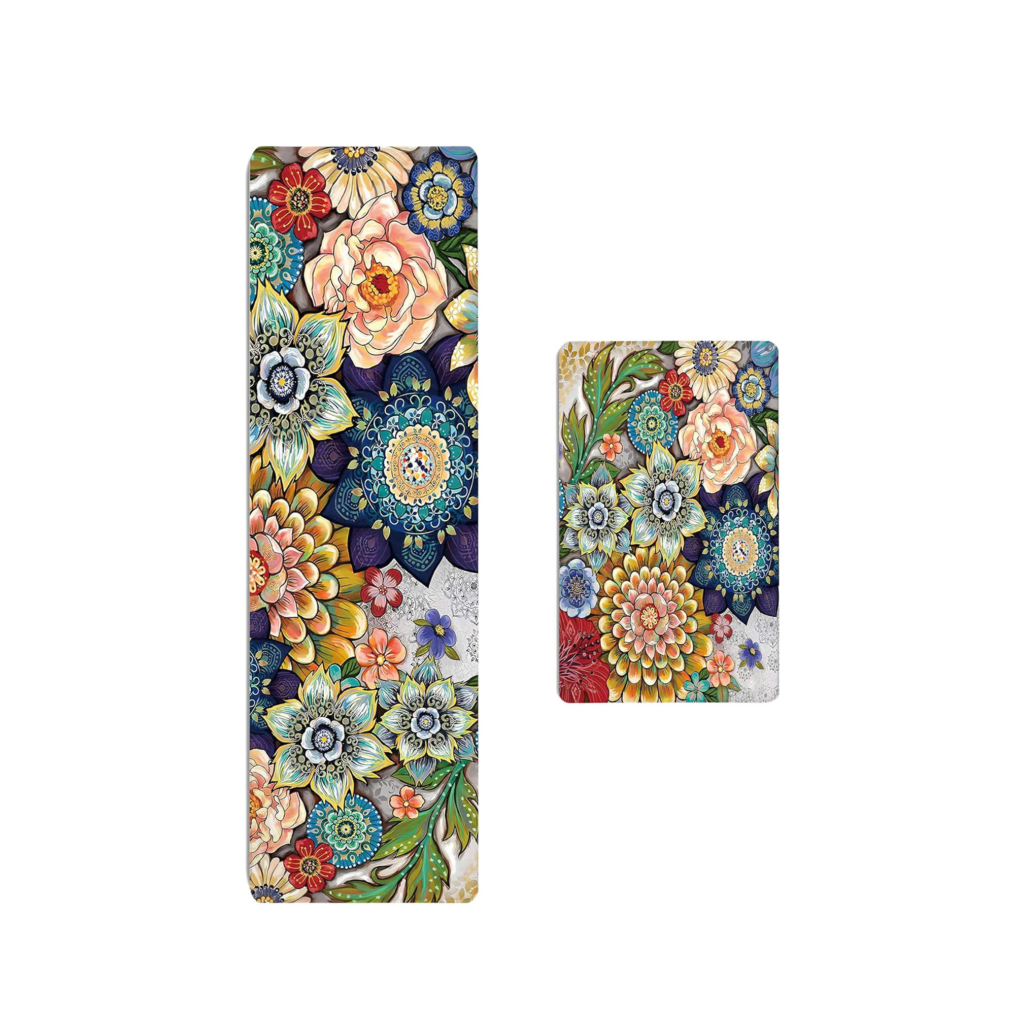 Bungalow Rose Floral Kitchen Rugs 2 Piece,Padded Long Kitchen Mats,Anti ...