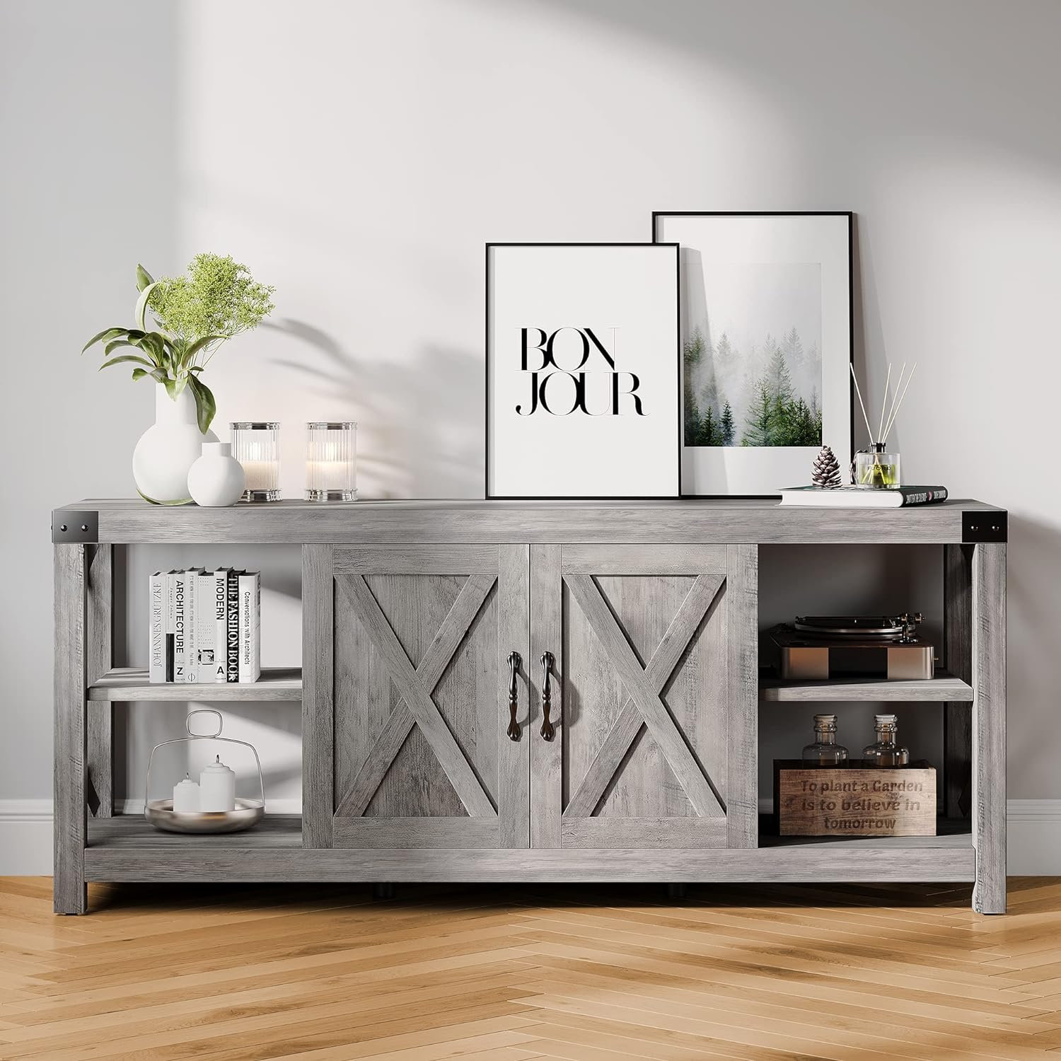 Gracie Oaks Malekai 59.8'' W Storage Credenza | Wayfair