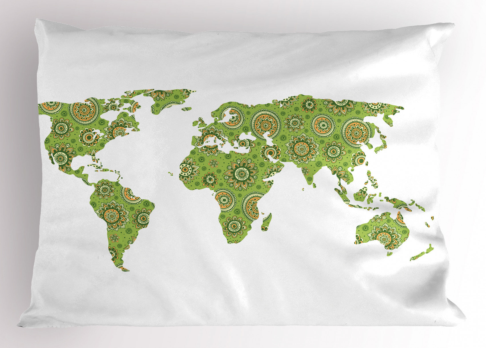 Ambesonne Manly Floral World Map Sham | Wayfair