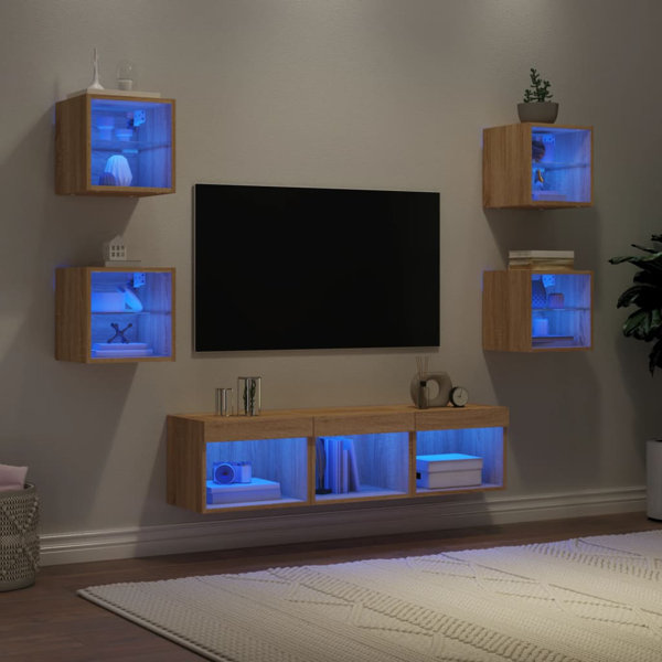 Metro Lane 7 Piece TV Wall Units With LED | Wayfair.co.uk