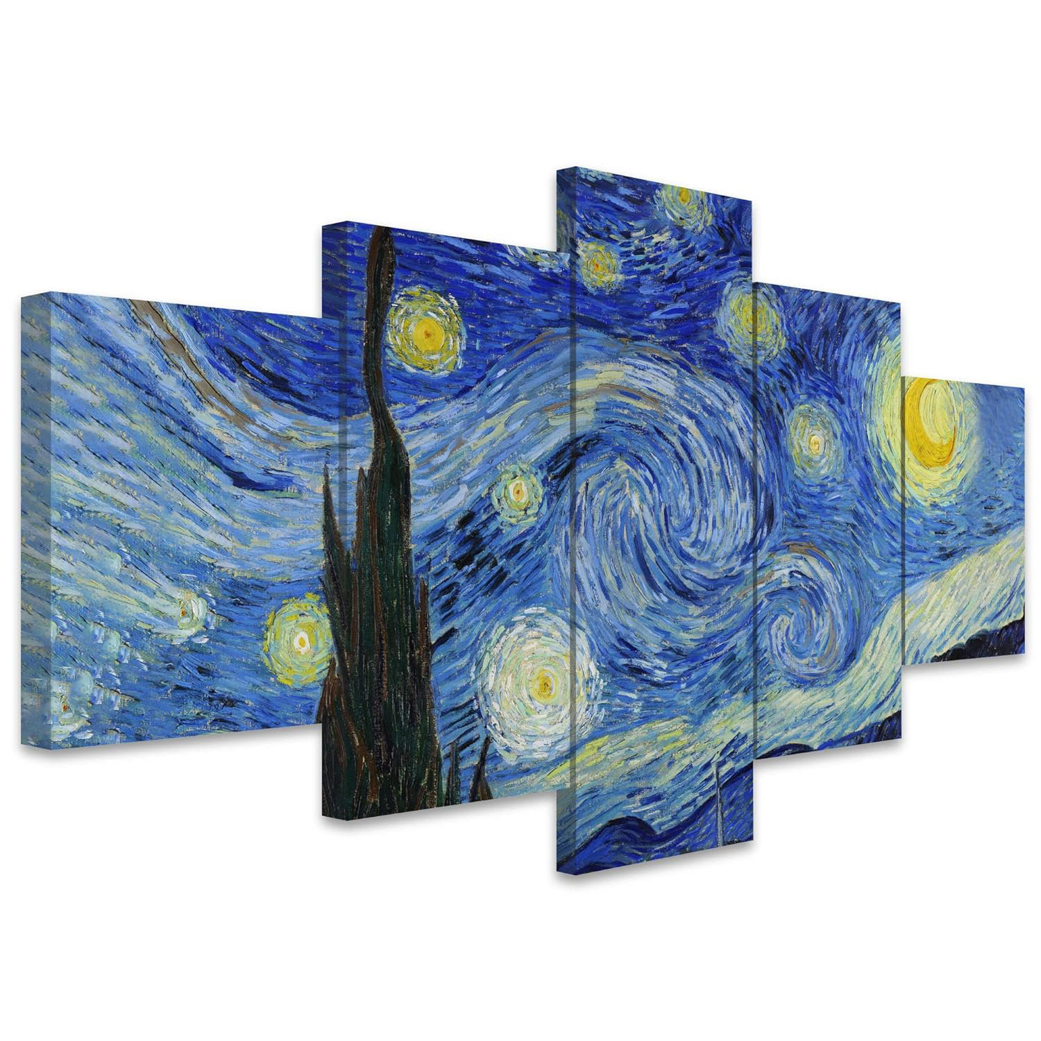 IDEA4WALL Famous Artwork Starry Night By Vincent Van Gogh Abstract ...