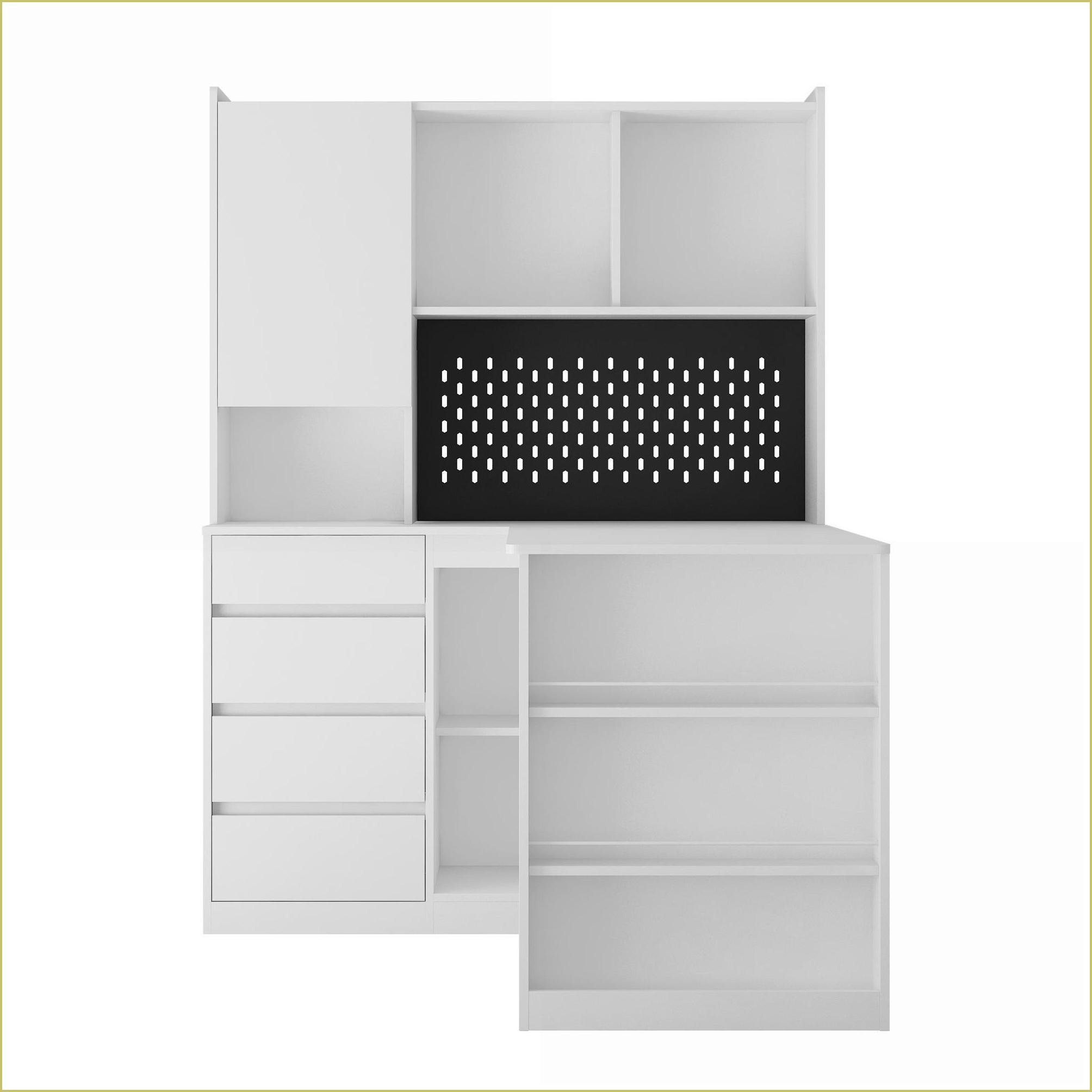 Inbox Zero Desks, Modern L-Shaped Corner Desk with Charging Station ...