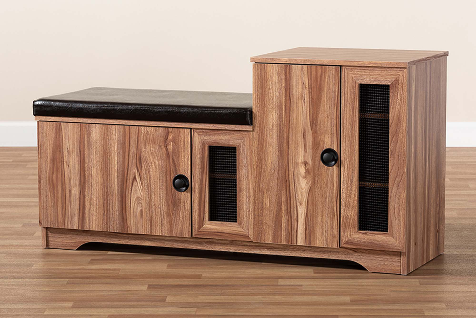 iHome Studio Lena Faux Leather Cabinet Shoe Storage Bench | Wayfair