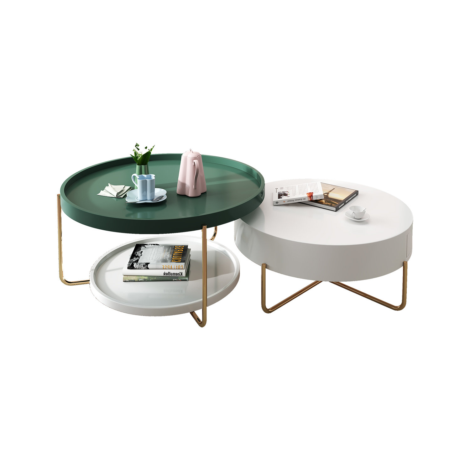 Everly Quinn Nicolene Double Coffee Table With Free Combination | Wayfair