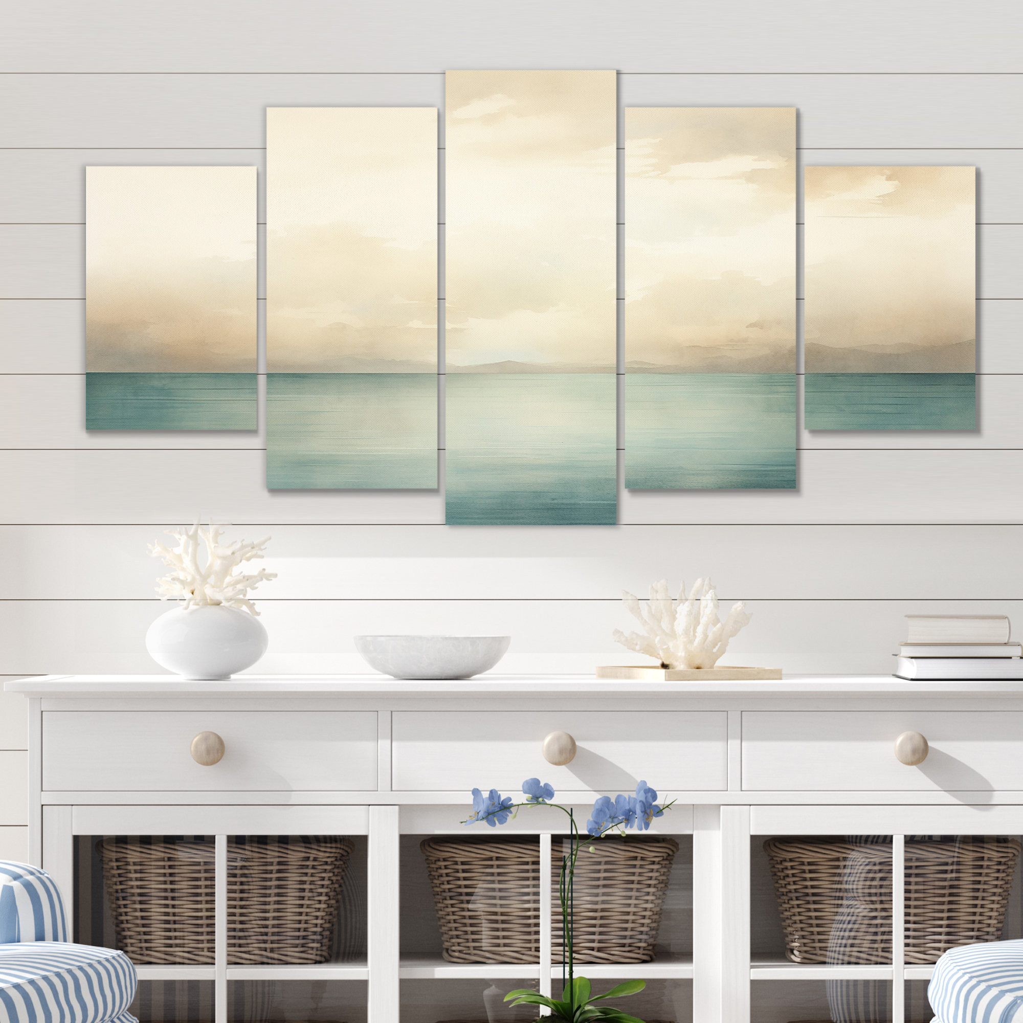 Beachcrest Home Sunset Over Lake Vintage Minimal Watercolor - Lake Wall ... Beachcrest Home Sunset Over Lake Vintage Minimal Watercolor - Lake Wall ...