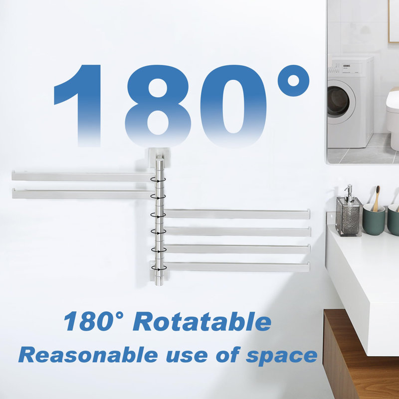ONFRJFVR 6-Arm Wall-Mounted Swivel Towel Bar | Wayfair