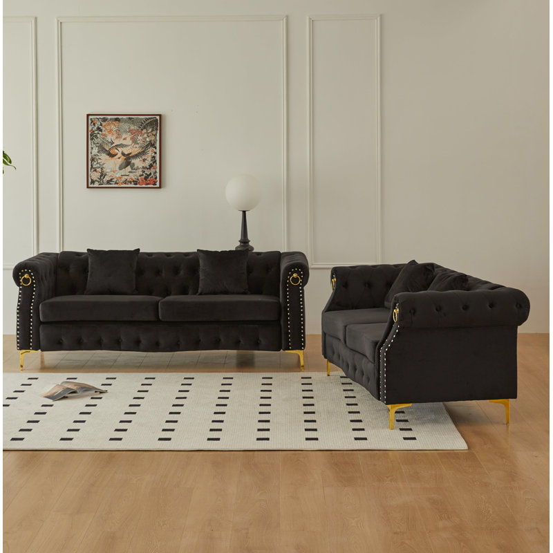 House of Hampton® Frotten 2 - Piece Velvet Living Room Set & Reviews ...