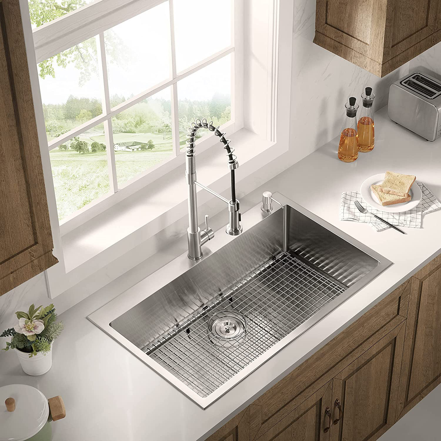Serene Valley 36-in. Single Bowl Drop-in or Undermount Kitchen Sink ...