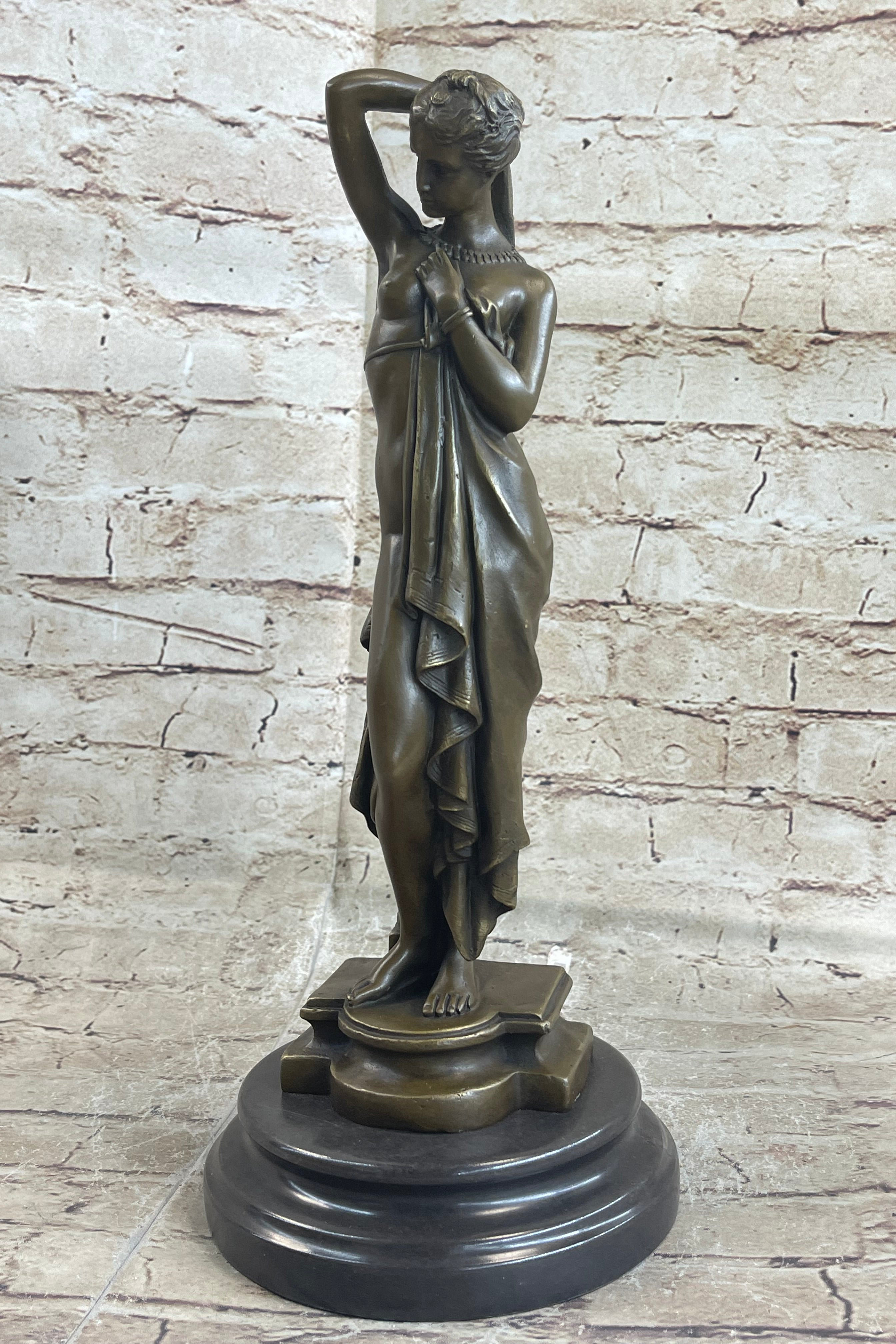 Bloomsbury Market Phryne Model 100% Solid Bronze Sculpture Marble Base ...