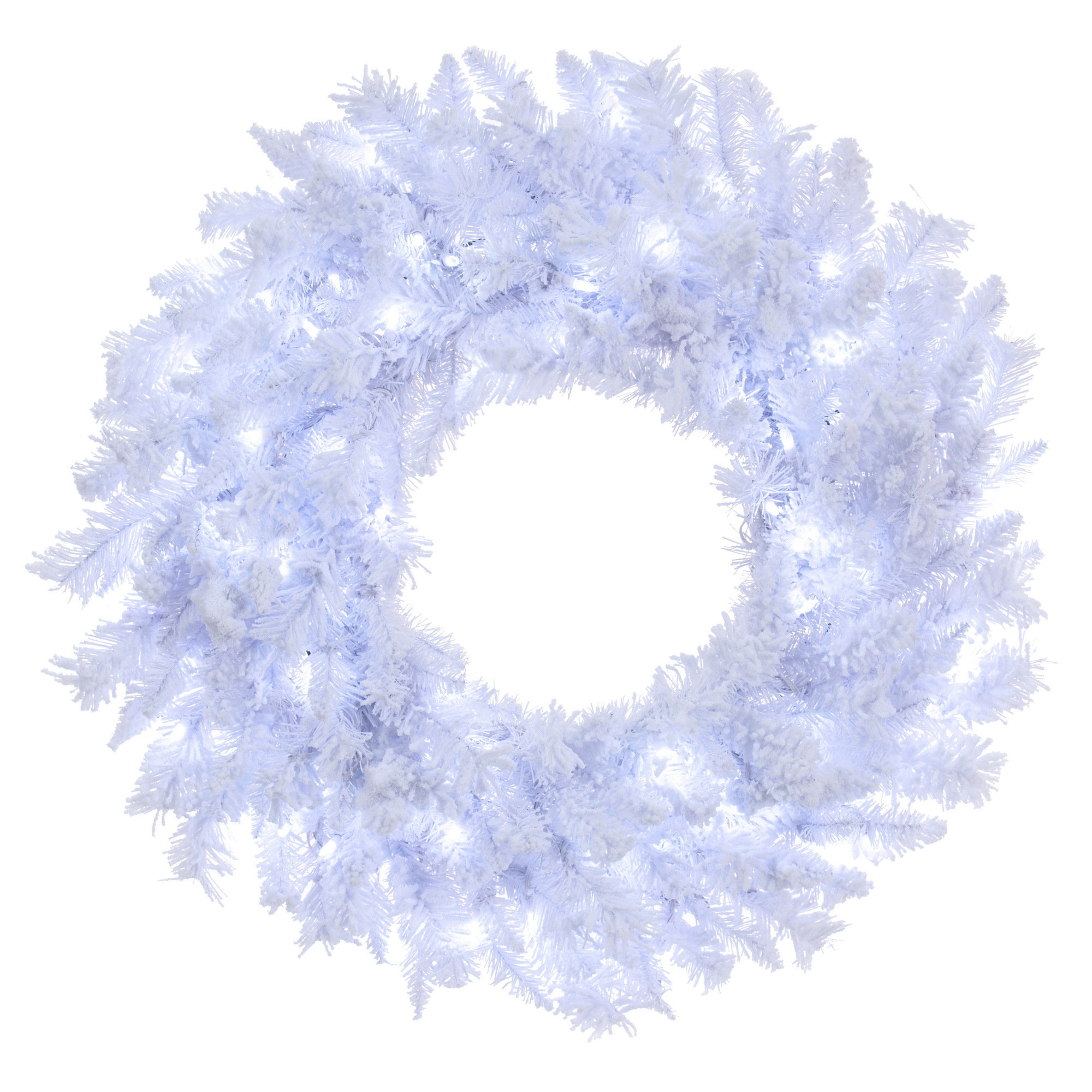 Primrue Flocked Dura-Lit 30" Lighted PVC Wreath | Wayfair
