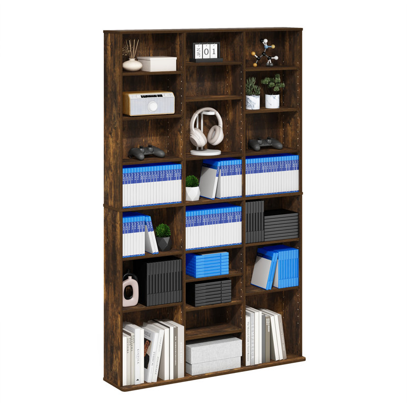 Ebern Designs 24-Shelf Multimedia Media Storage Tower Rack with ...