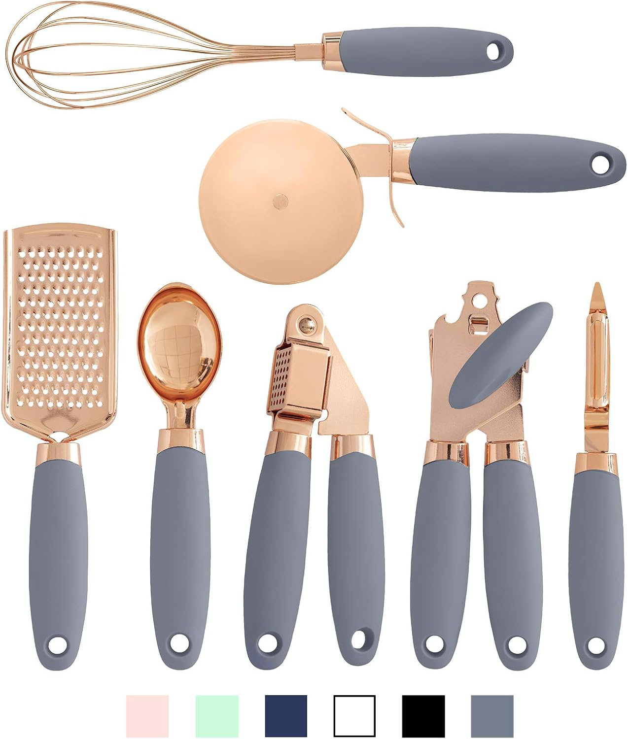 TIMULY Adorable Modern Kitchen Utensil Set, 7-Piece, Soft-Touch ...