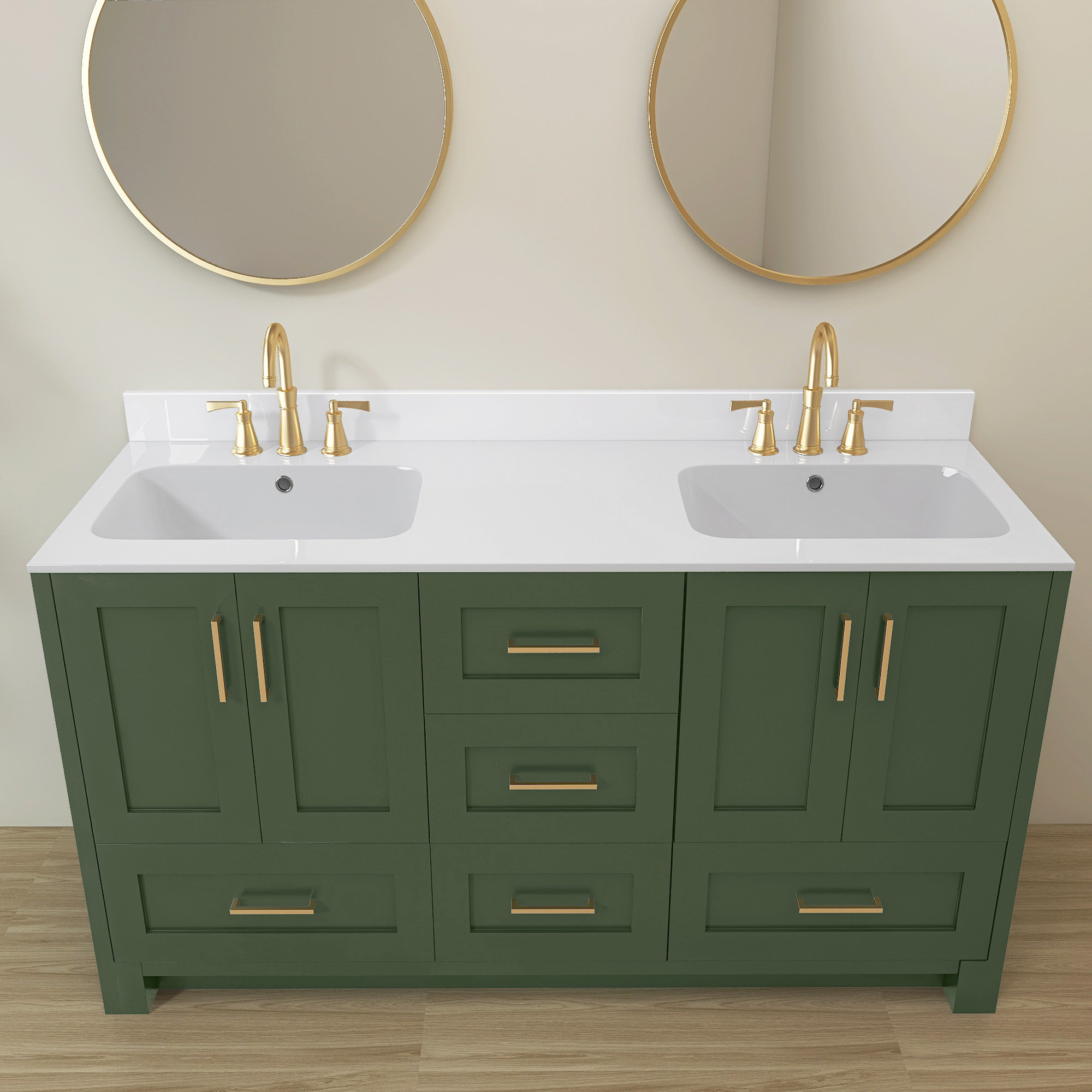 Ogonbrick 60 In. Vanity Backsplash Solid Surface 4 In. Bathroom Vanity ...
