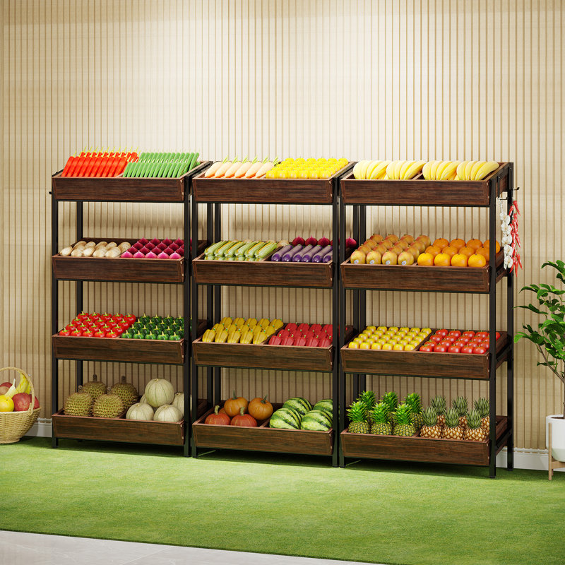 17 Stories Berendo Tall Wood Vegetable Fruit Rack Snack Rack & Reviews ...