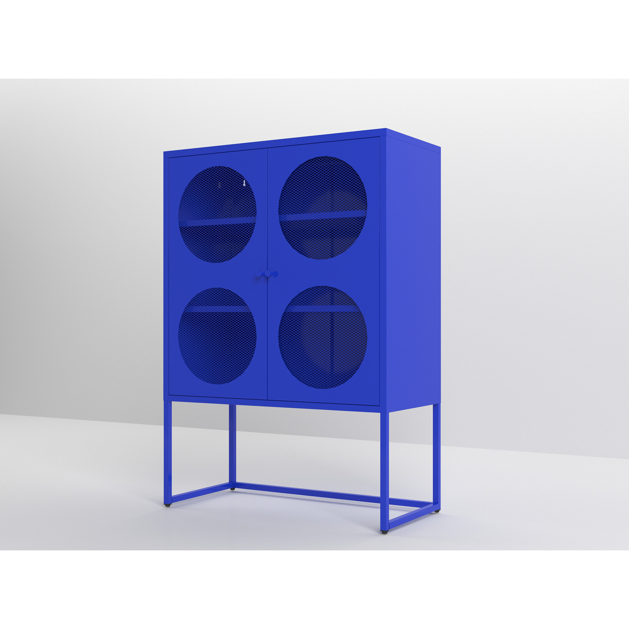 Latitude Run® Blue Storage Cabinet with Doors, Modern Blue Accent ...