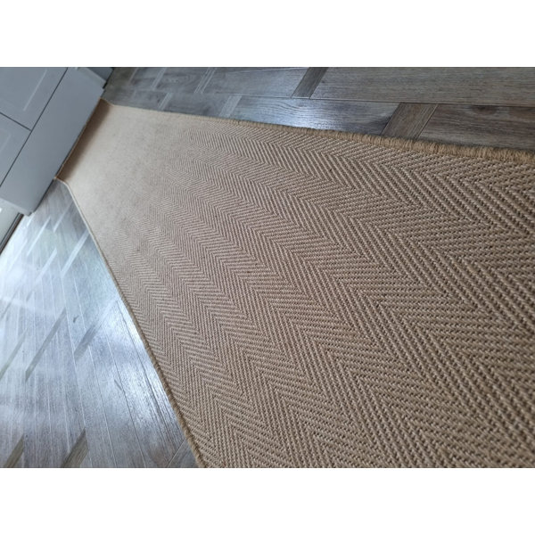 Ebern Designs Runner Julieth Chevron Machine Woven Hand Knotted Brown ...