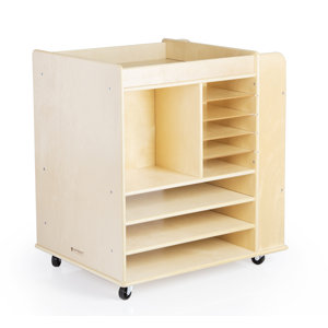 Guidecraft Art Double Sided 8 Compartment Teaching Cart with Casters ...