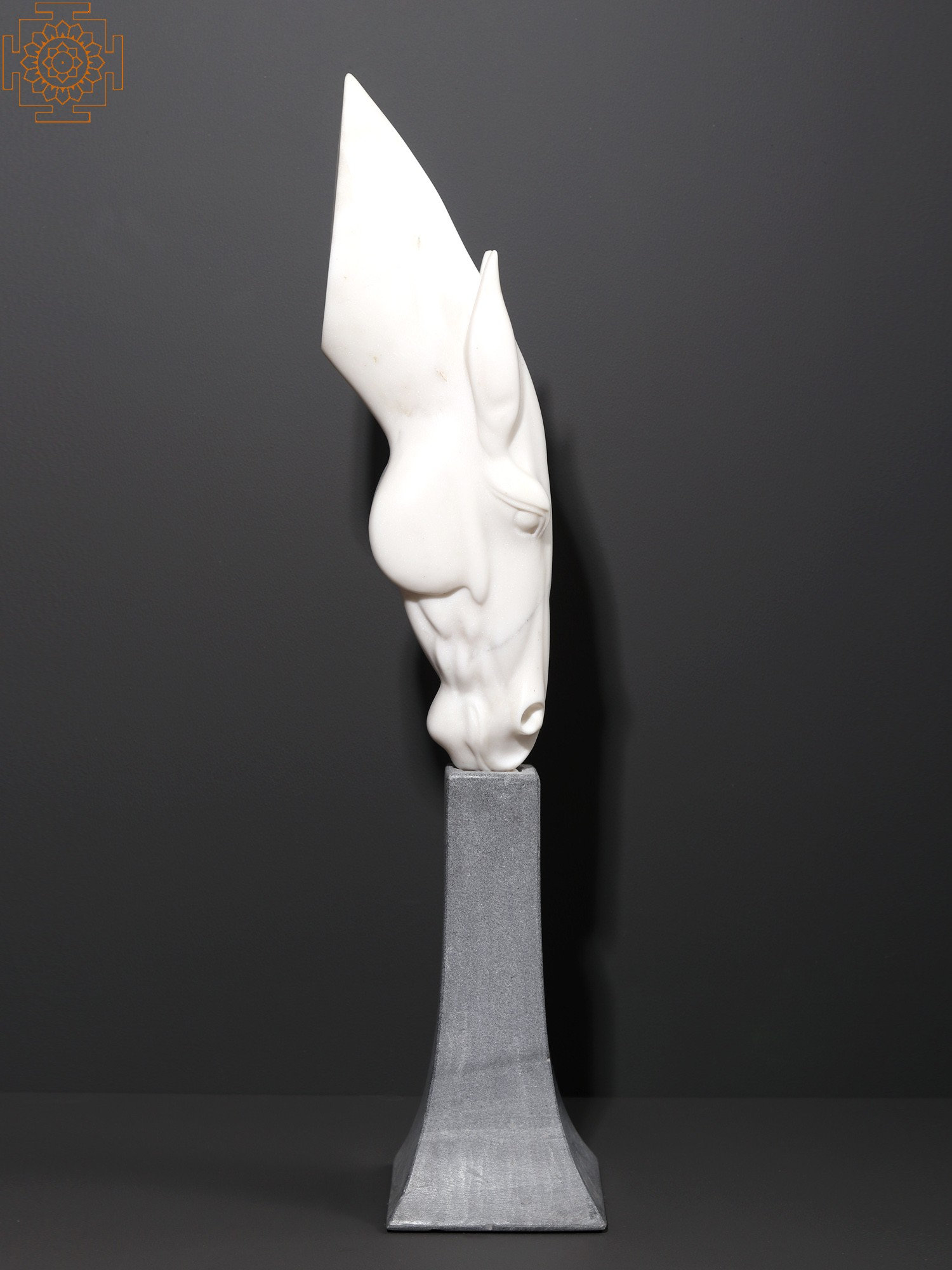 Orren Ellis Antaun Decor White Marble With Grey Stone Garden Statue ...