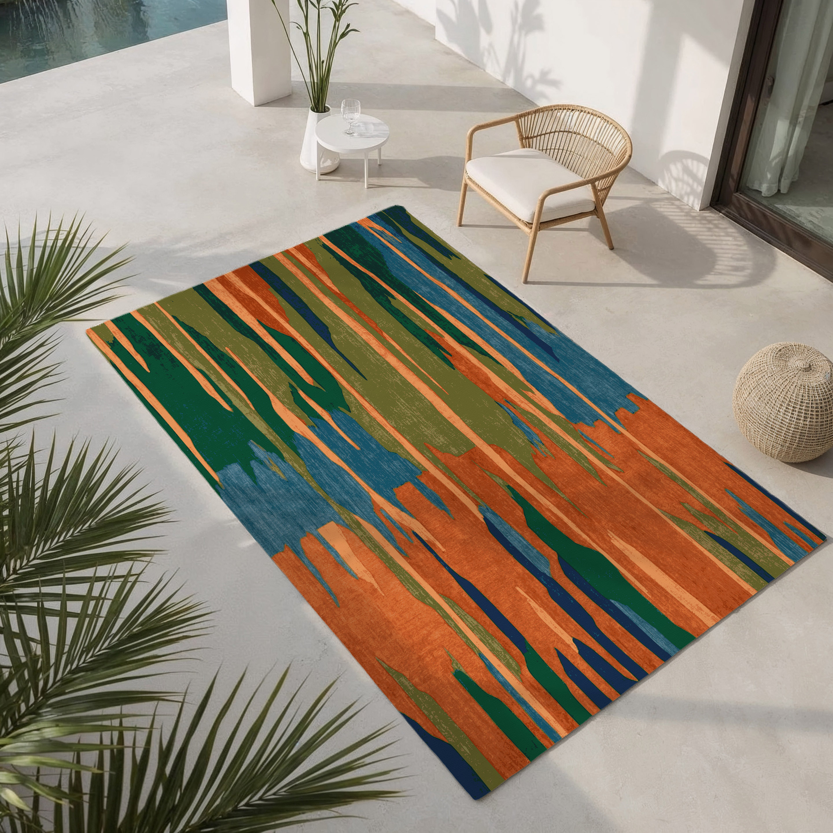 Wrought Studio™ Sierra Flow Indoor And Outdoor Area Rug | Wayfair