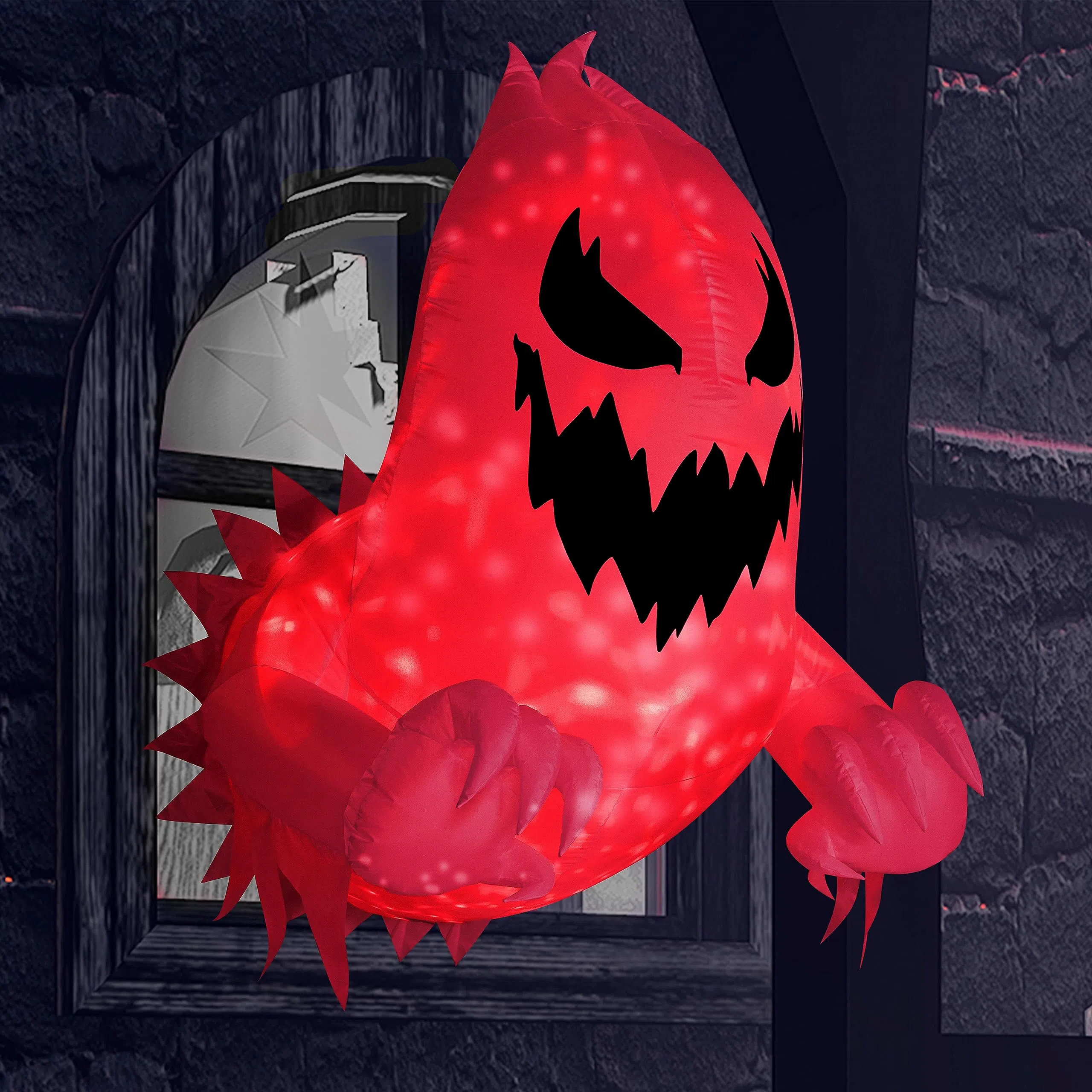 The Holiday Aisle® Halloween Inflatable Scary Flying Ghost Broke Out ...