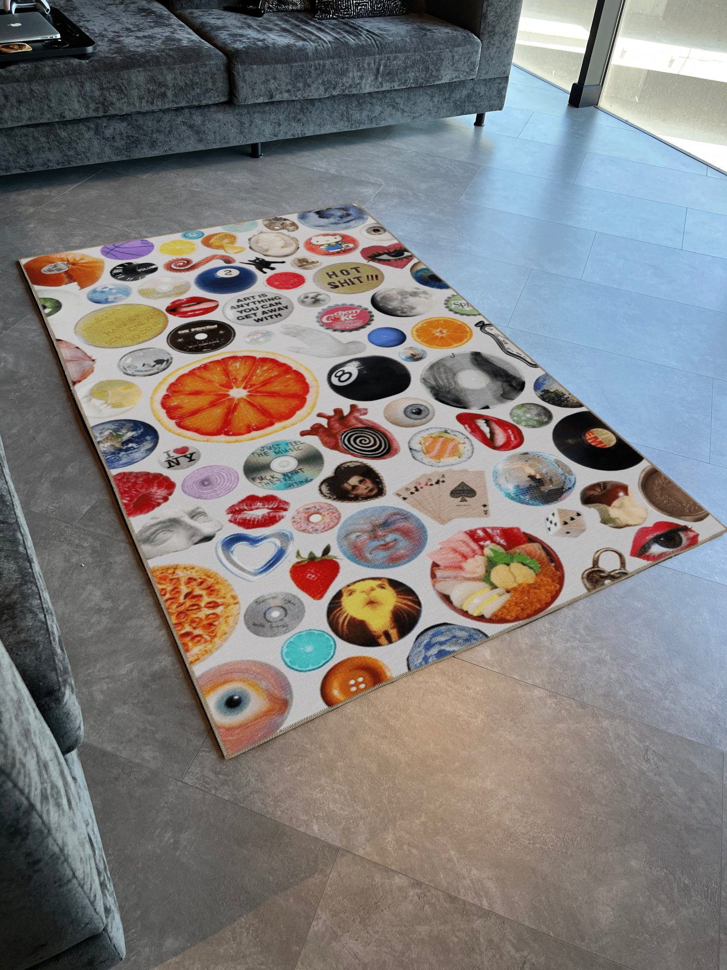 Dakota Fields Mira Beige Themed Multi-Colored Retro Mixed Shape ...