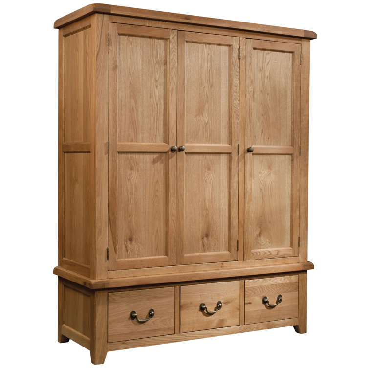 Union Rustic Thornbury 3 Door Solid Wood Wardrobe | Wayfair.co.uk