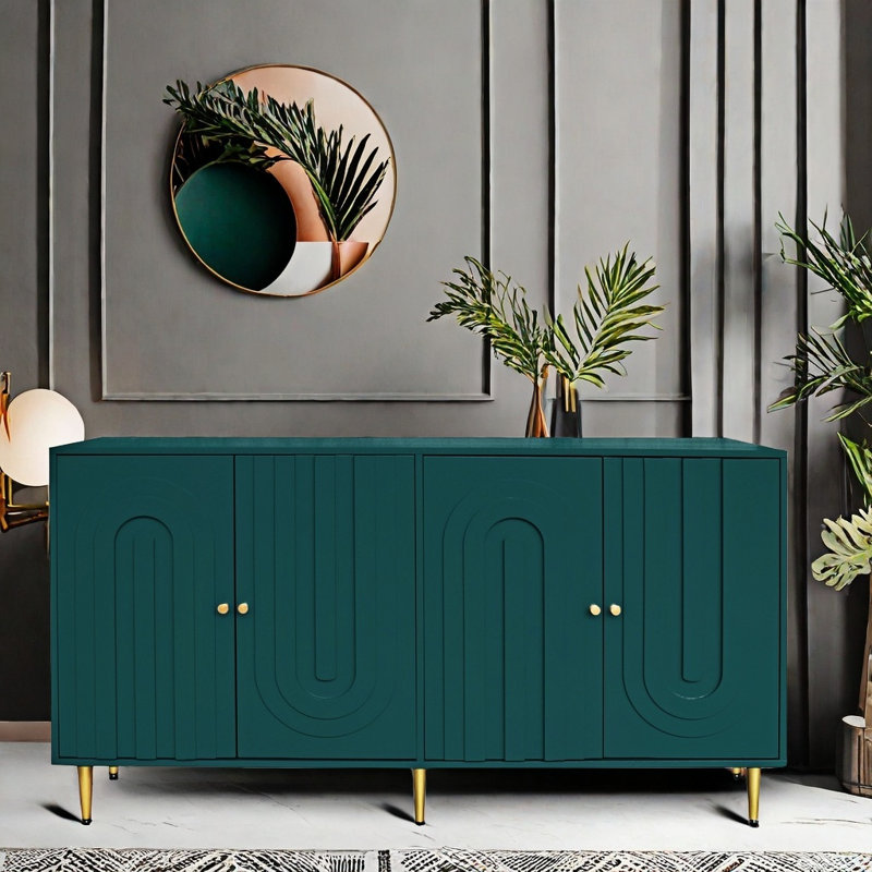 Mercer41 60'' Sideboard Buffet with Storage Cabinet, Modern Buffets ...