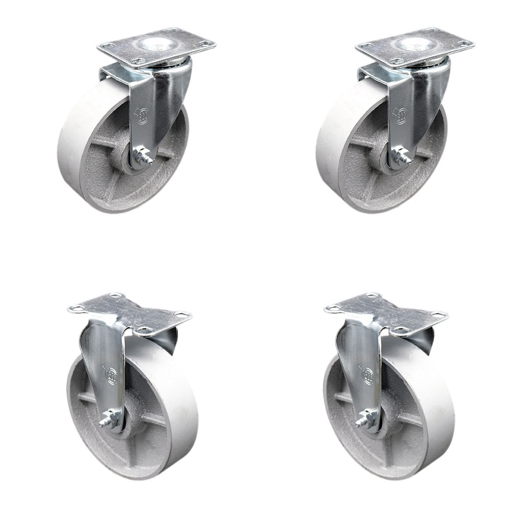 Service Caster 5 Inch Semi Steel Cast Iron Wheel Swivel Top Plate ...