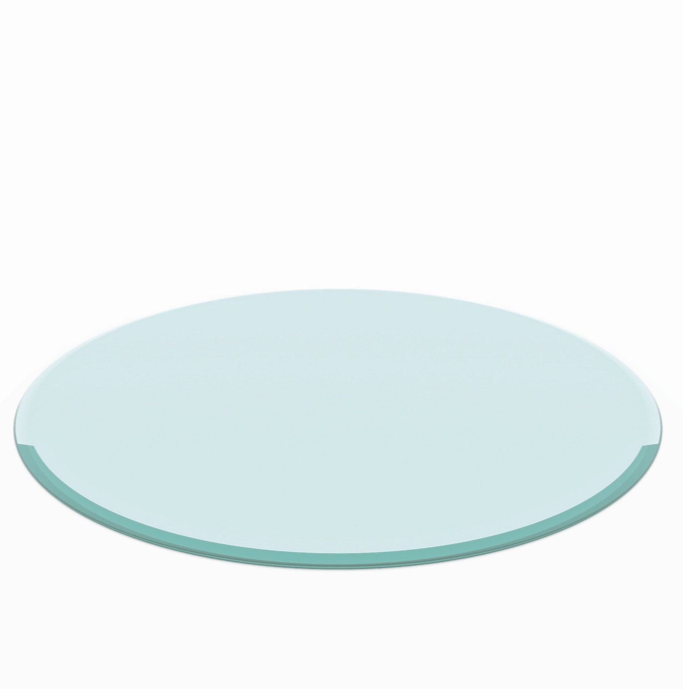 Symple Stuff 32" Inch Round Tempered Glass Table Top Clear Glass 2/5 ...