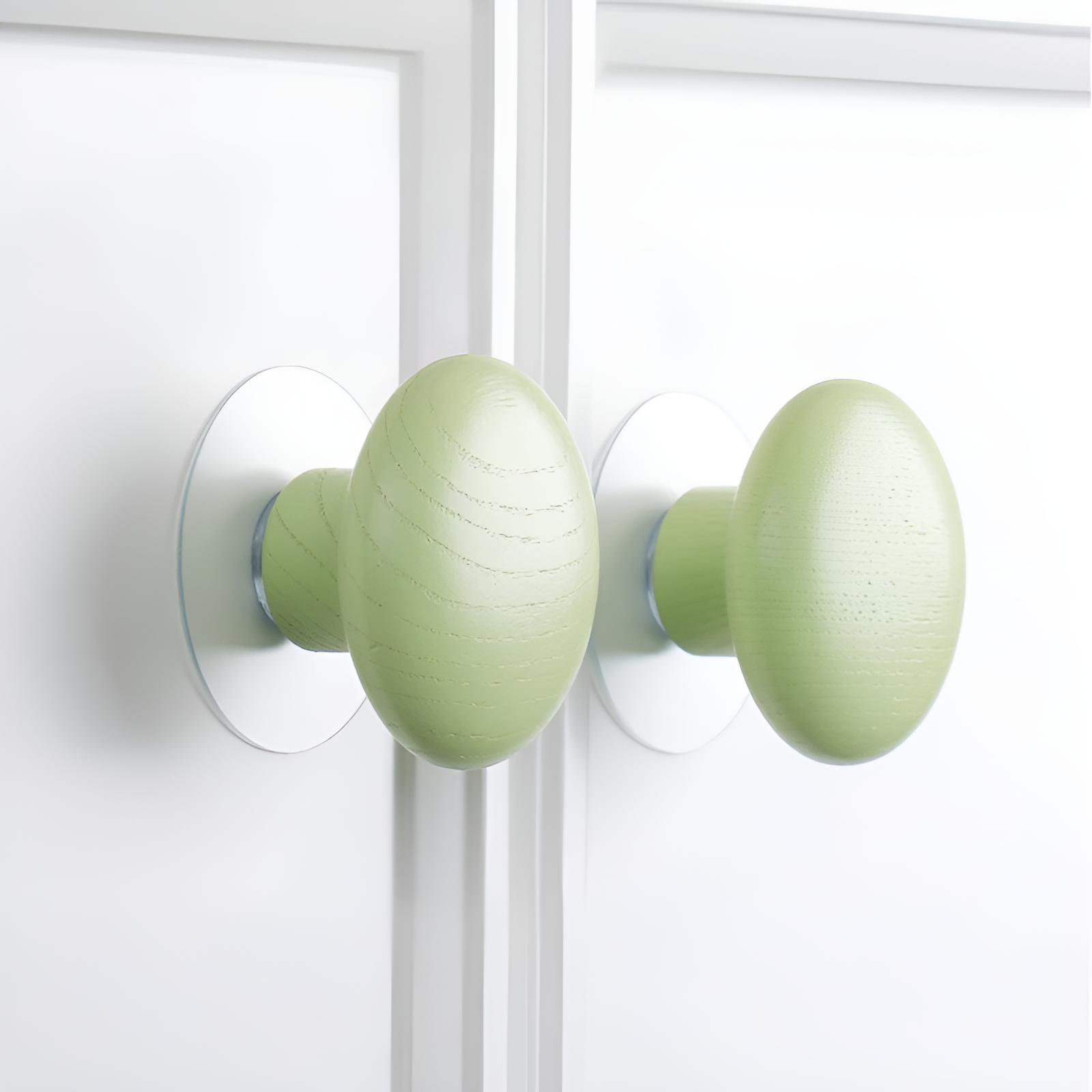 Infinitee Green Solid Wood Cabinet Handle, Adhesive Back Handle ...