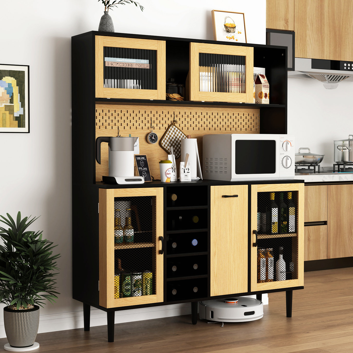 George Oliver Buffet Buffet avec rangement et prise de courant, armoire ...