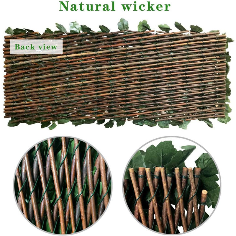 Excellent Nature Single Side Expandable Faux Hedge Artificial Ivy Wood ...
