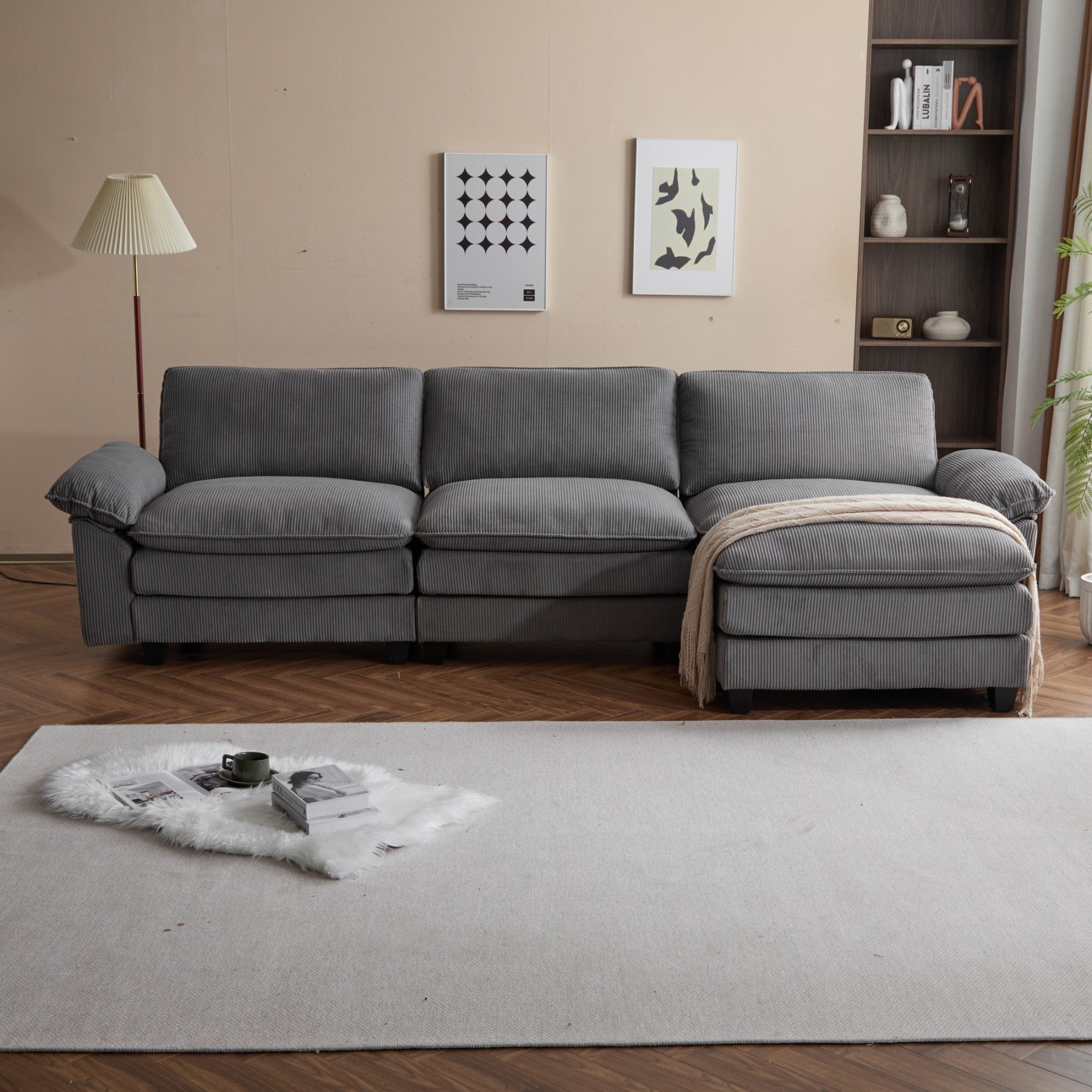 Latitude Run® Modular Sectional Sofa with Movable Ottoman - Wayfair Canada