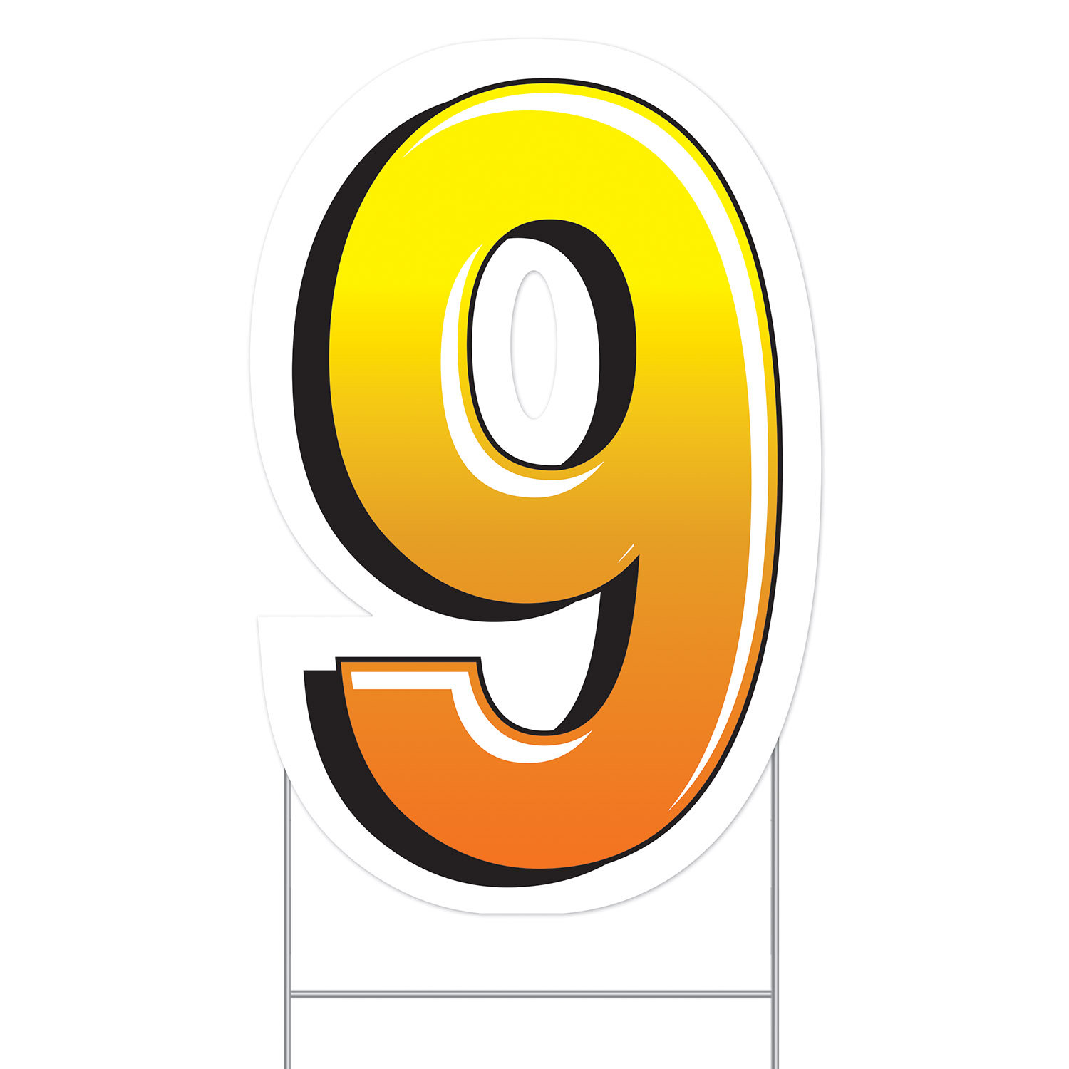 The Party Aisle™ Plastic "9" Yard Sign - 18" - Pack of 3 | Wayfair