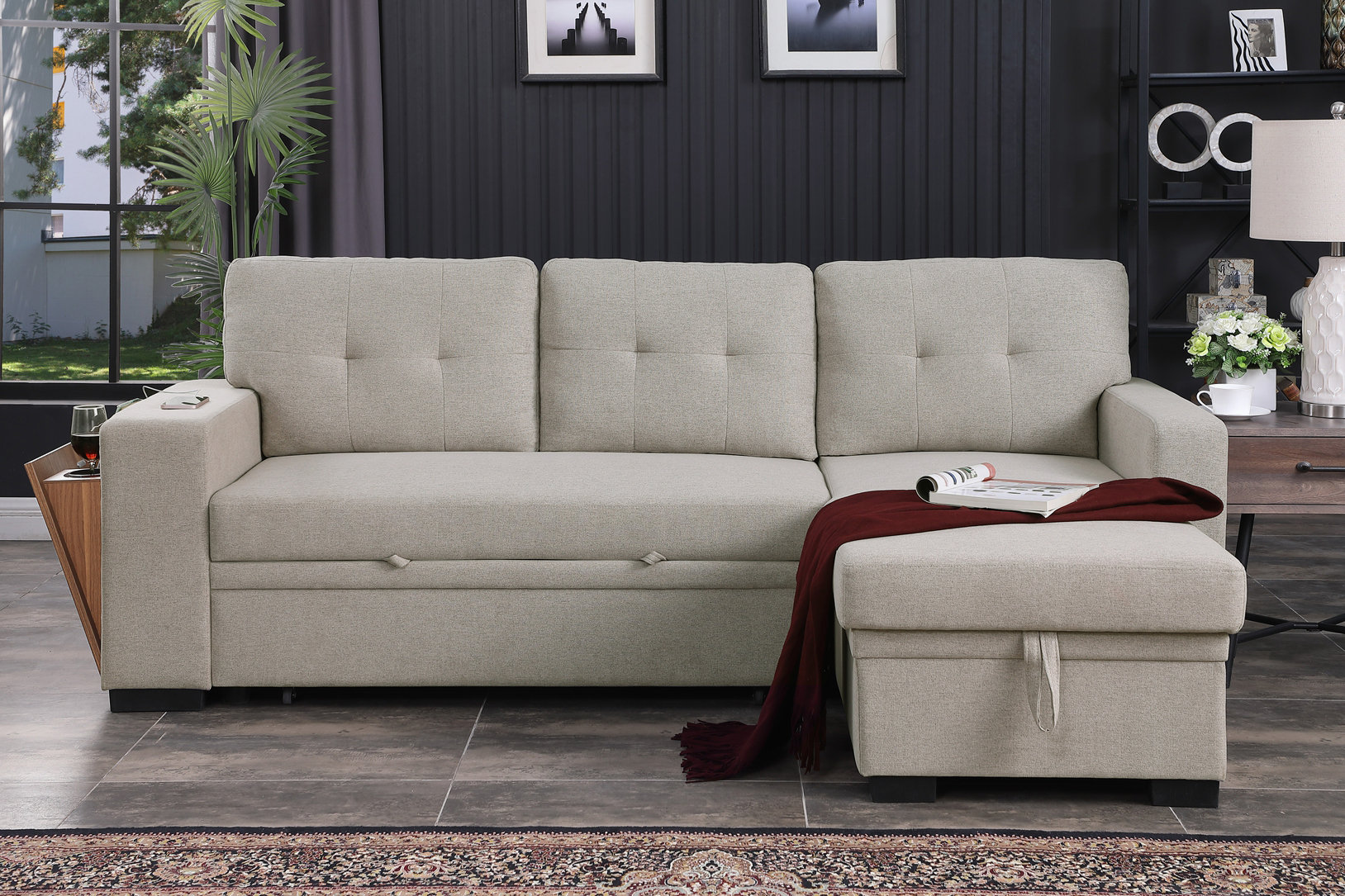 Latitude Run® Stylish Pull-Out Sectional Sofa - Wayfair Canada