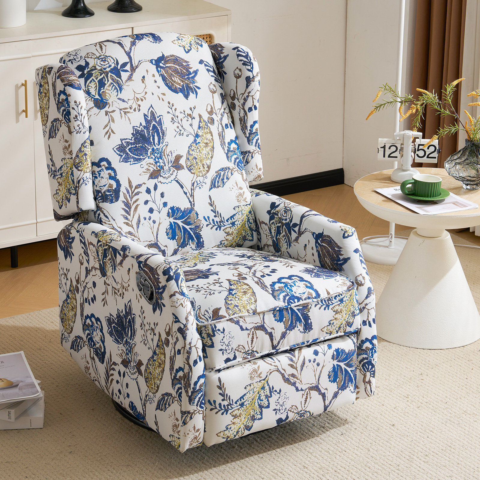 Lark Manor™ Swivel Rocker Recliner,Wingback Recliner Chair,Floral ...