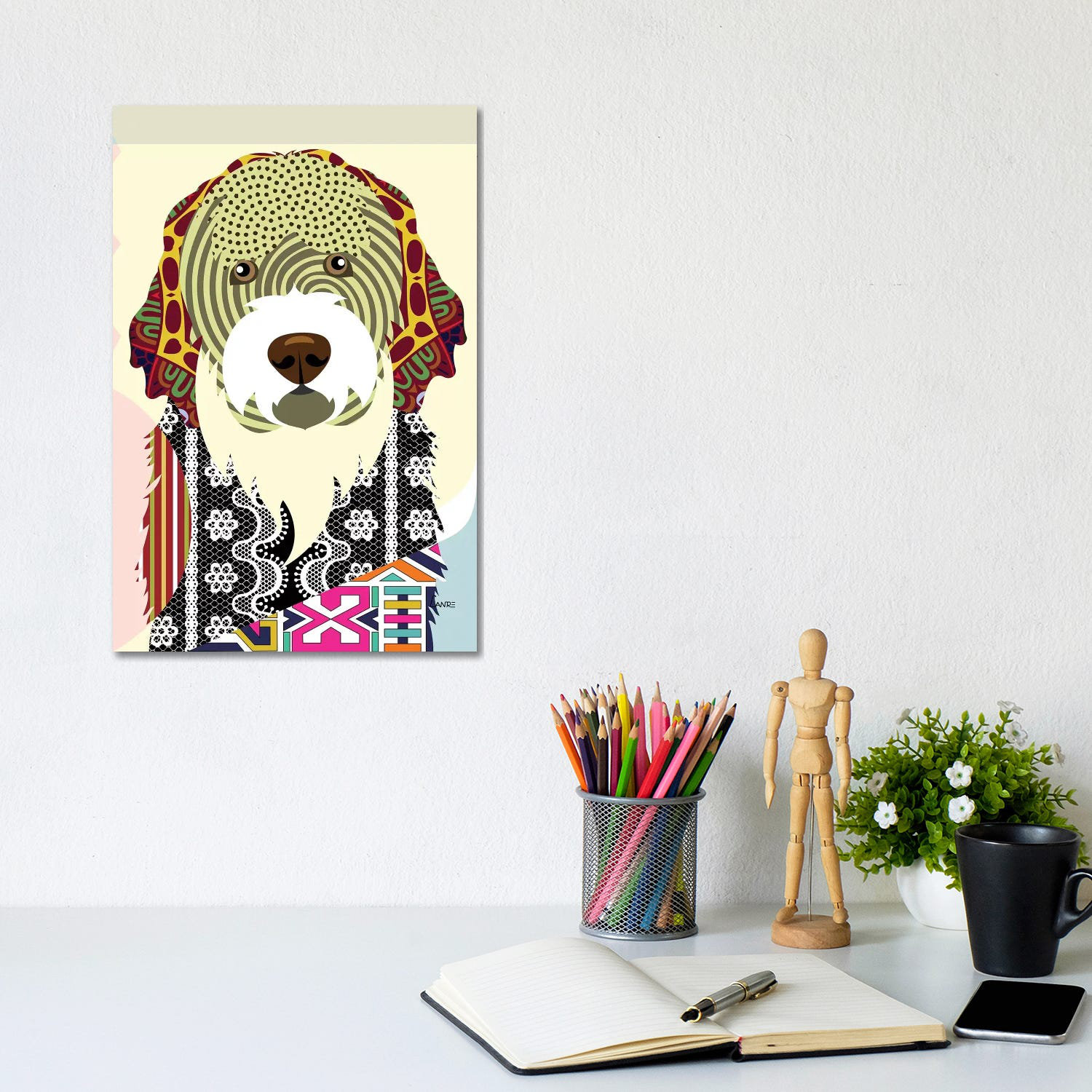 ClassicLiving Portuguese Water Dog by Lanre Studio - Wrapped Canvas ...