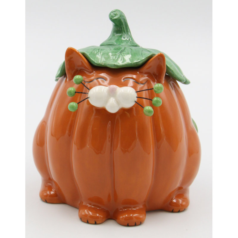 August Grove® Ceramic Whisker Pumpkin Cat Candy Box & Reviews | Wayfair