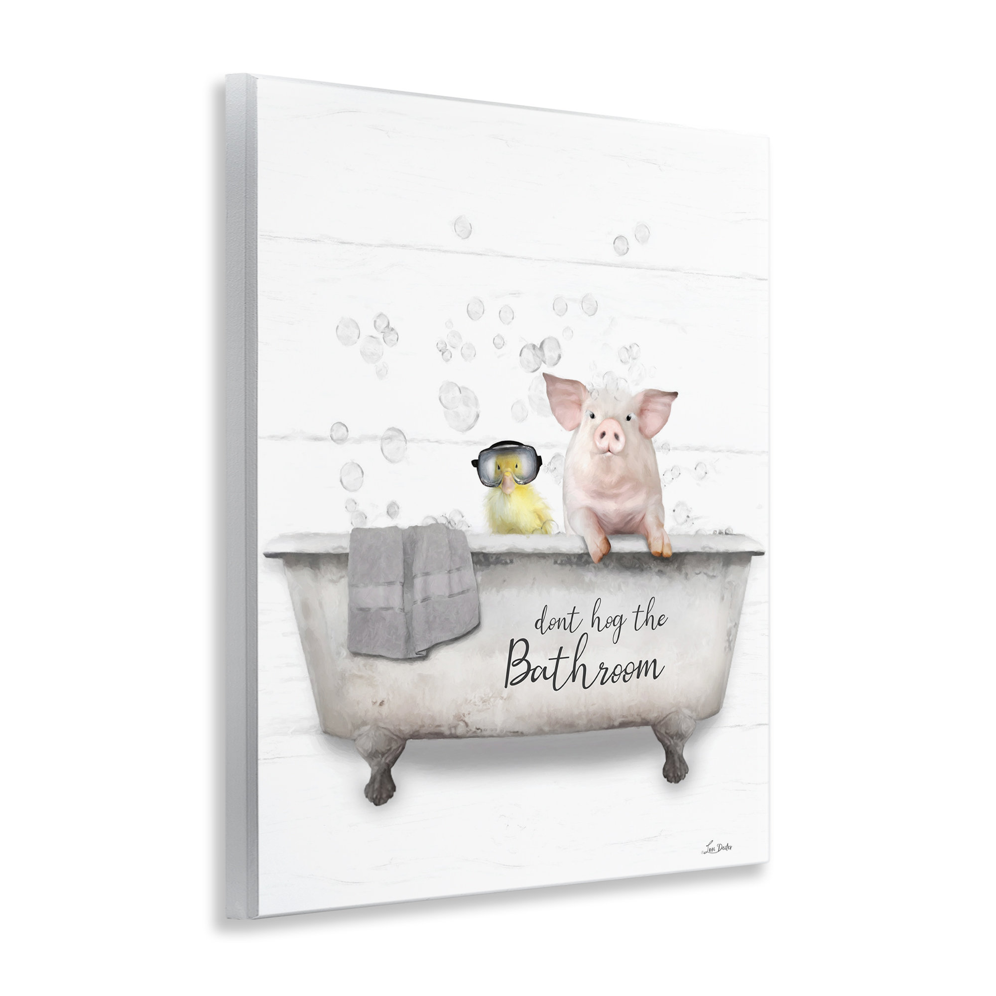 Ophelia & Co. «Don't Hog Bathroom», art mural sur bois par Lori Deiter ...