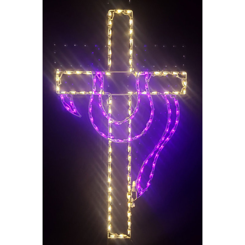 Lori's Lighted D'Lites Cross with Drape Religious Easter Holiday ...