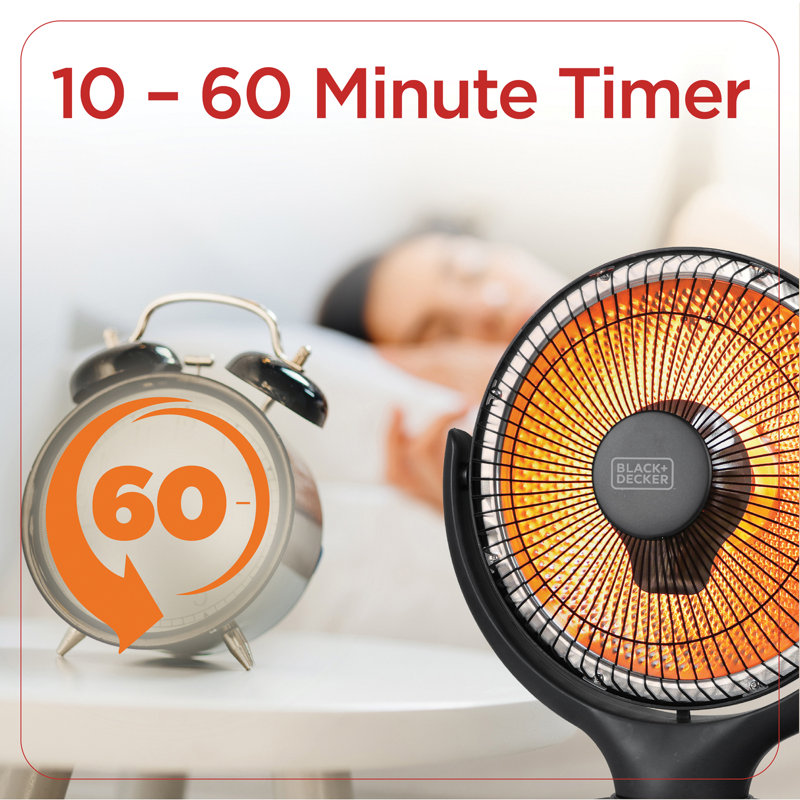 BLACK+DECKER 800 Watt Electric Radiant Radiator Heater, Black | Wayfair