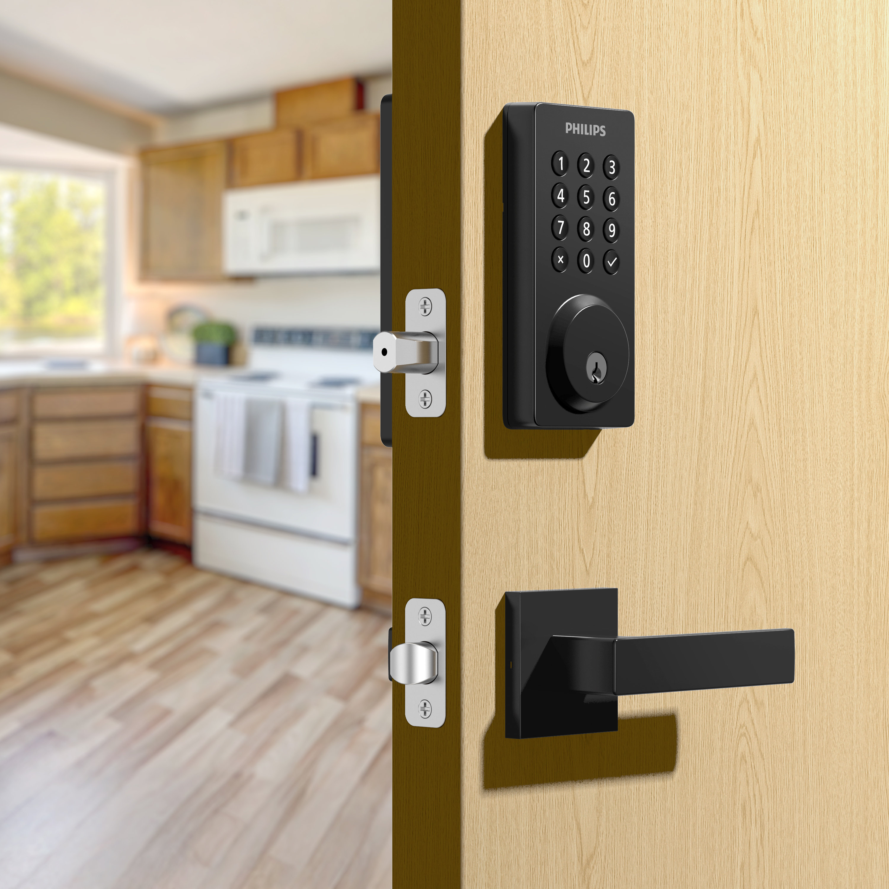 Philips Smart Wi-Fi Door Lock with Push Button Lighted Keypad Pin Code ...