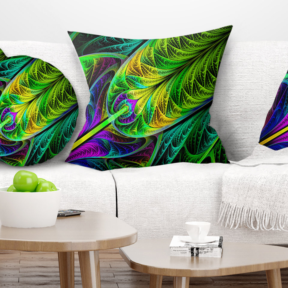 Design Art Abstract Stained Glass Texture Pillow - Wayfair Canada