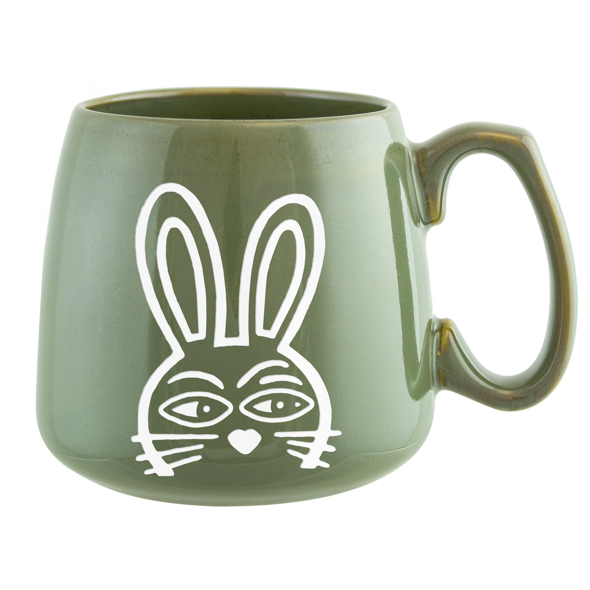 August Grove® Curious Bunny Sage Ceramic Mug | Wayfair